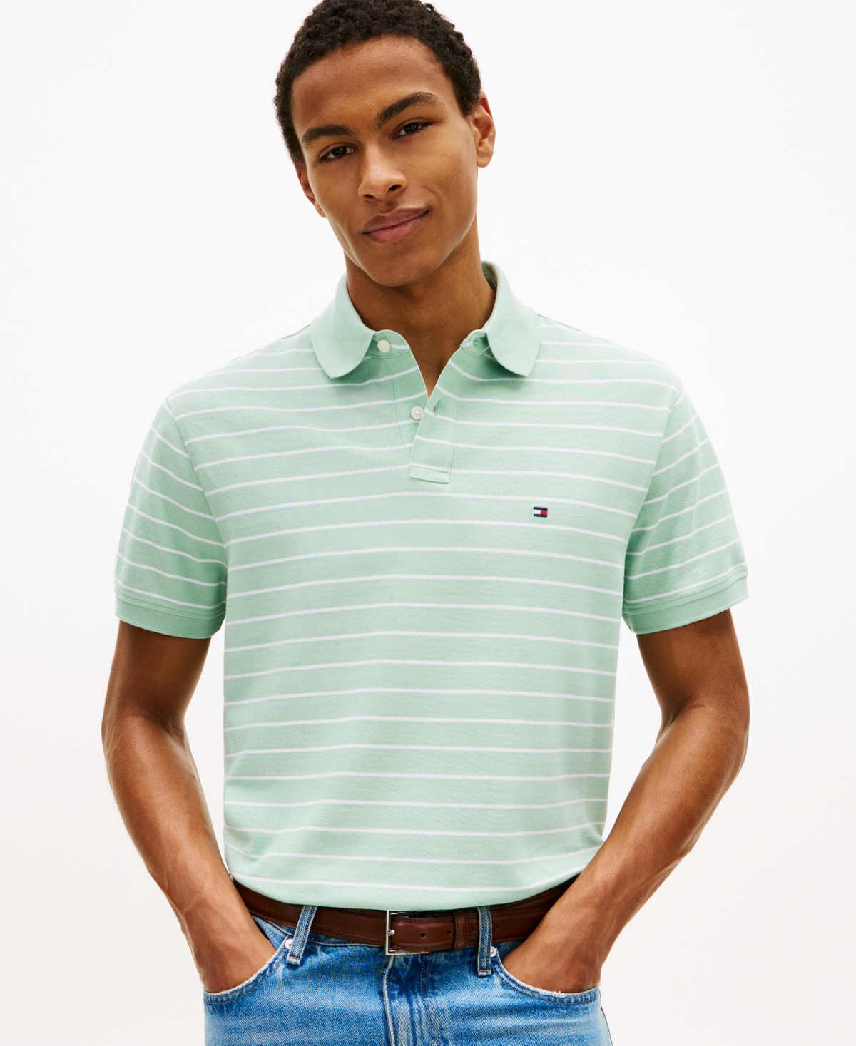 Click here for Tommy Hilfiger Mens 1985 Slim Fit Polo Shirt - Cru... prices