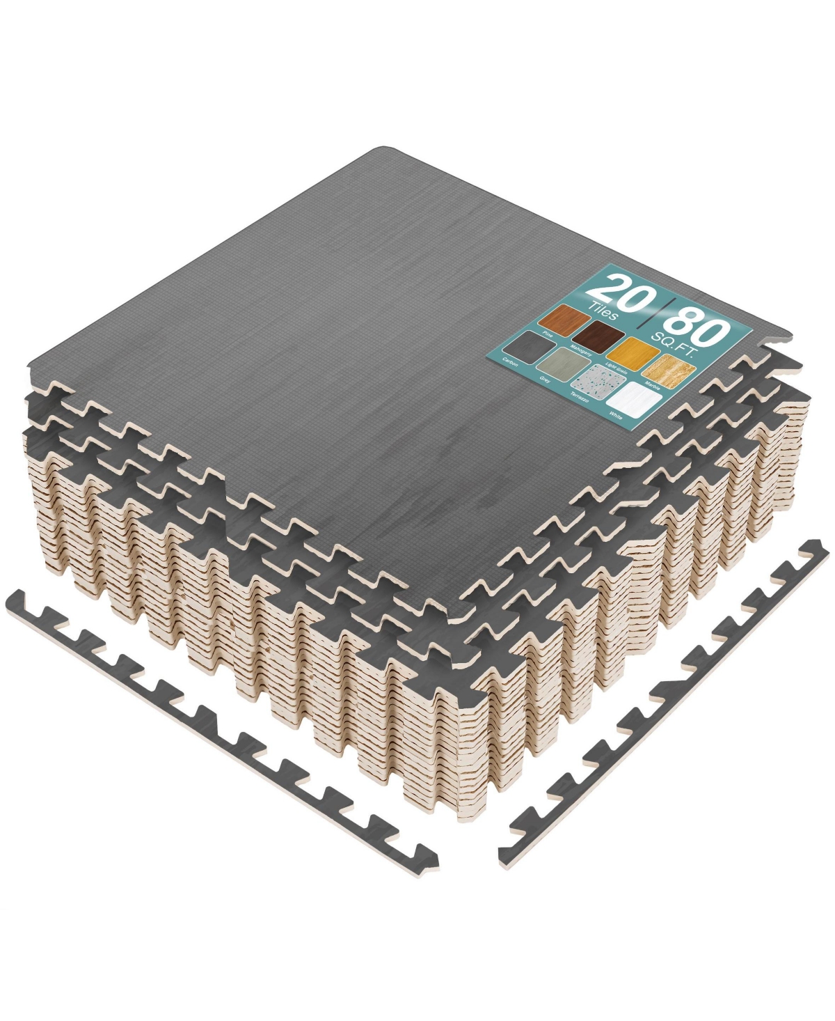 Click here for Sorbus 20 Tiles 80 Sq ft Wood Grain Interlocking F... prices