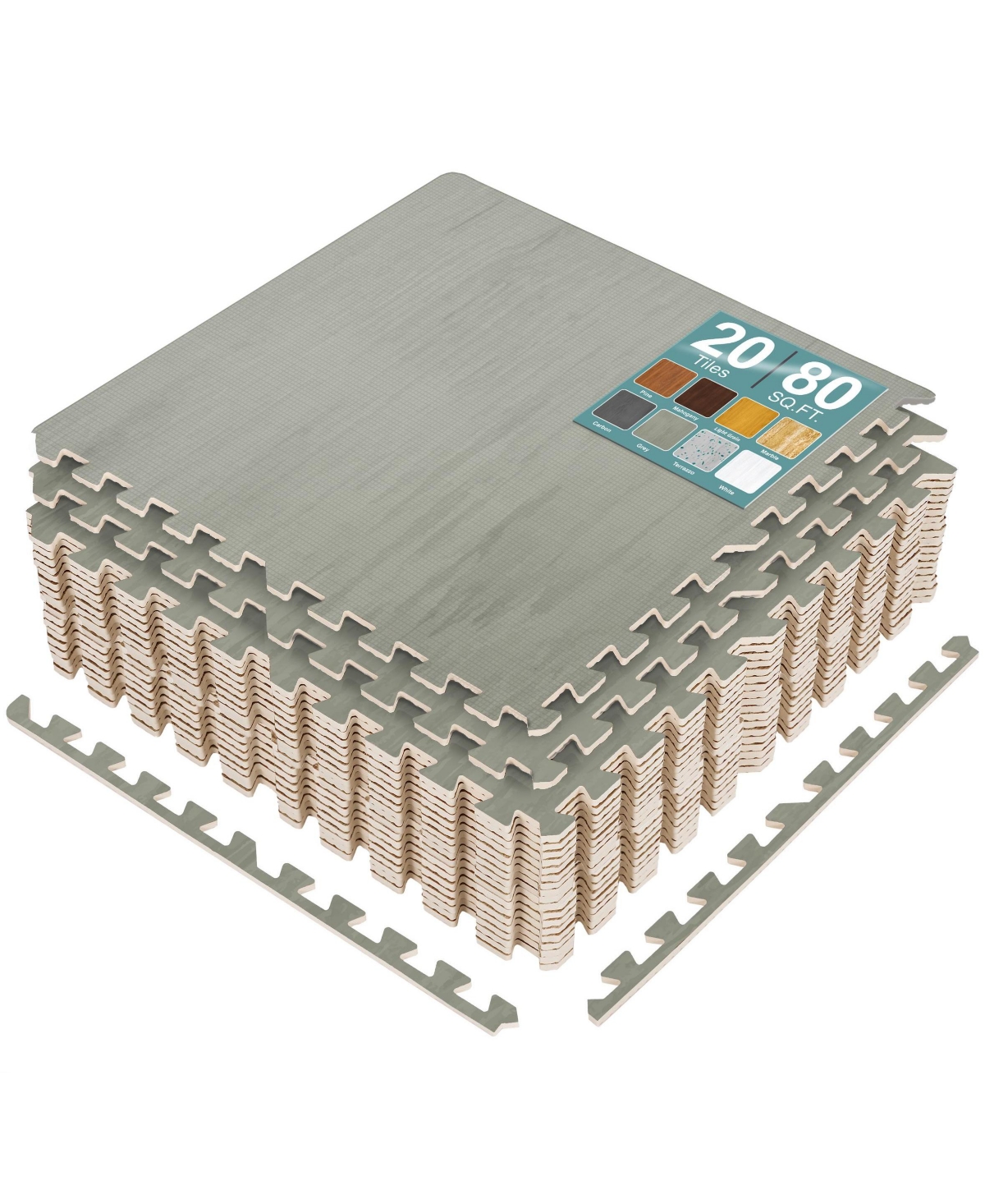 Click here for Sorbus 20 Tiles 80 Sq ft Wood Grain Interlocking F... prices