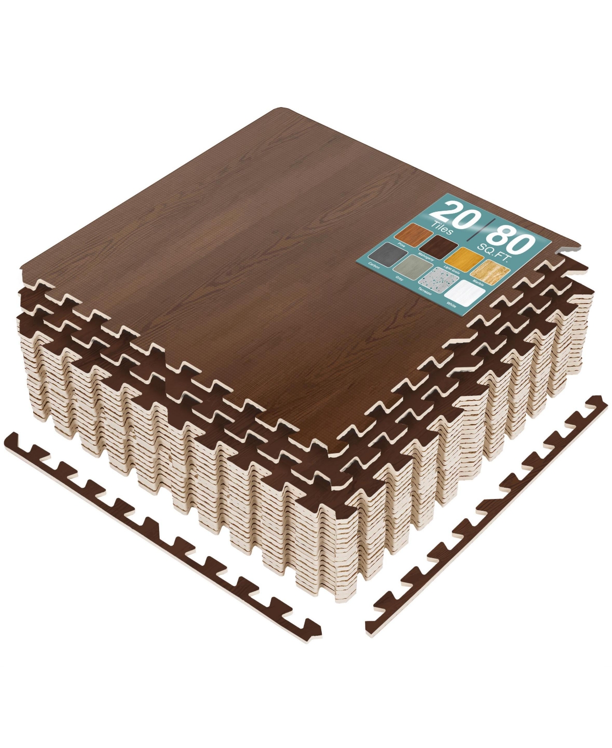 Click here for Sorbus 20 Tiles 80 Sq ft Wood Grain Interlocking F... prices