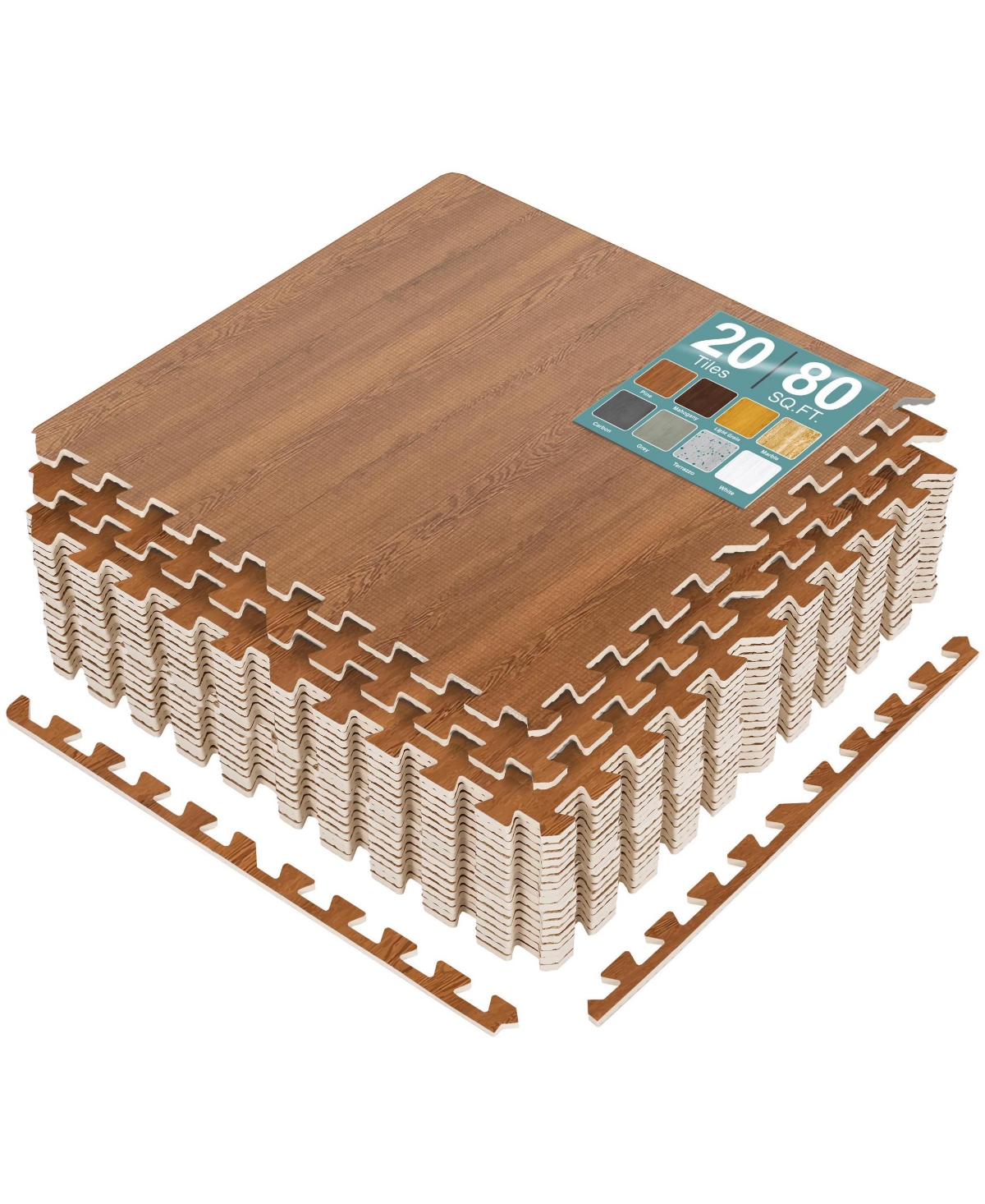 Click here for Sorbus 20 Tiles 80 Sq ft Wood Grain Interlocking F... prices