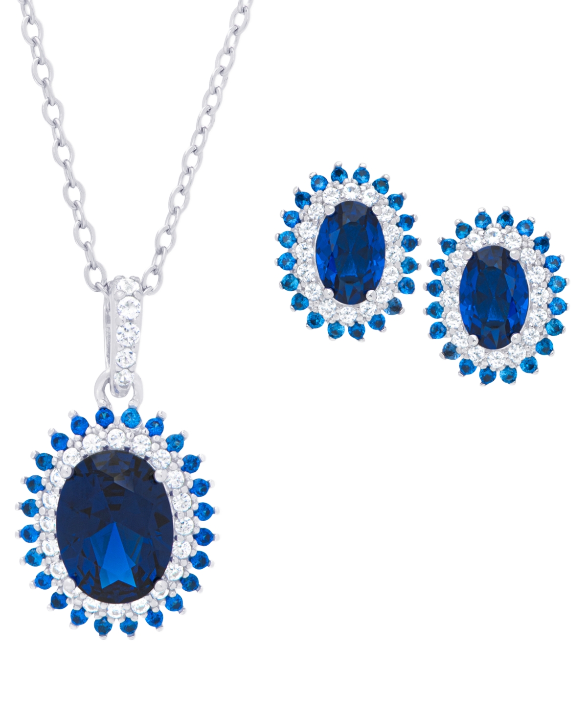 Click here for Macys 2-Pc. Lab Grown Blue Sapphire and Lab Grown... prices