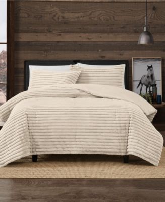 Frye Channel Faux Fur 3-Pc. Comforter Set, Full/Queen - Macy's