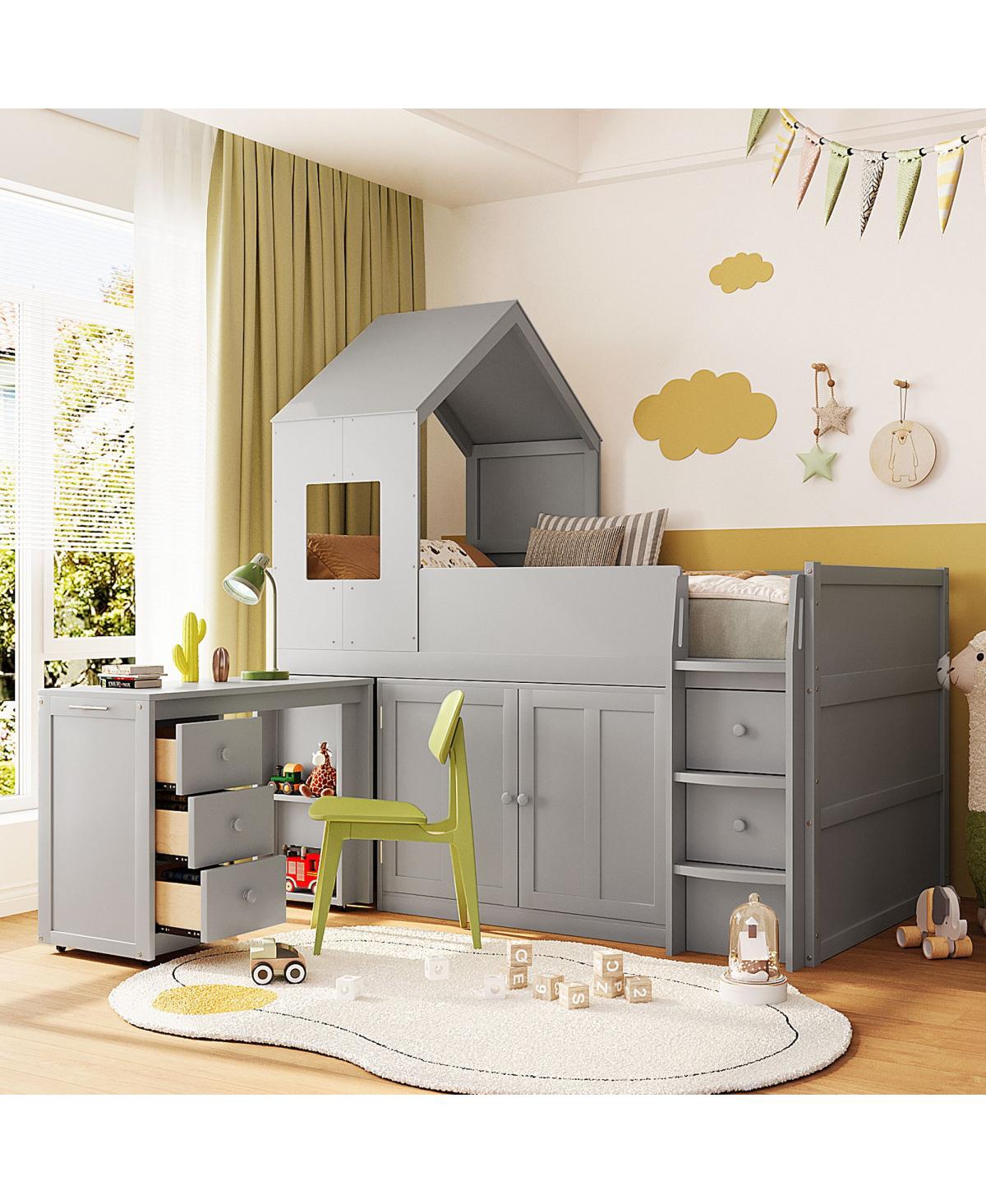 Click here for Streamdale Furniture Twin Size Wooden Loft Bed wit... prices