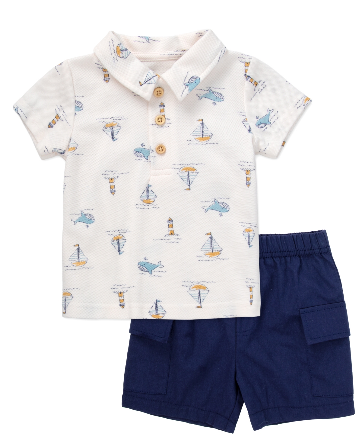 Click here for Baby Essentials Baby Boys Coastal Polo Twill Top a... prices