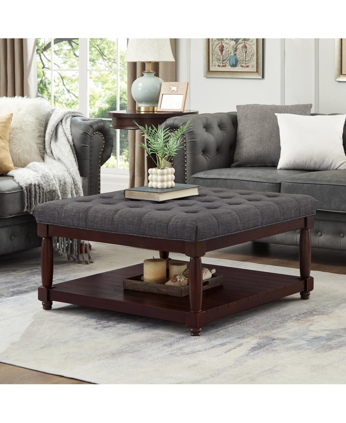 Click here for Streamdale Furniture Large Square Tufted Linen Ott... prices