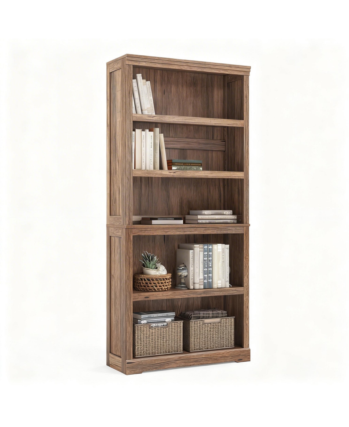 Click here for Yigii 5-Tier Adjustable Bookshelf with Rustic Styl... prices