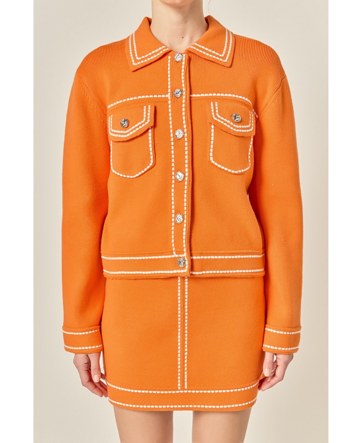 Click here for English Factory Womens Denim-Look Knit Cardigan -... prices