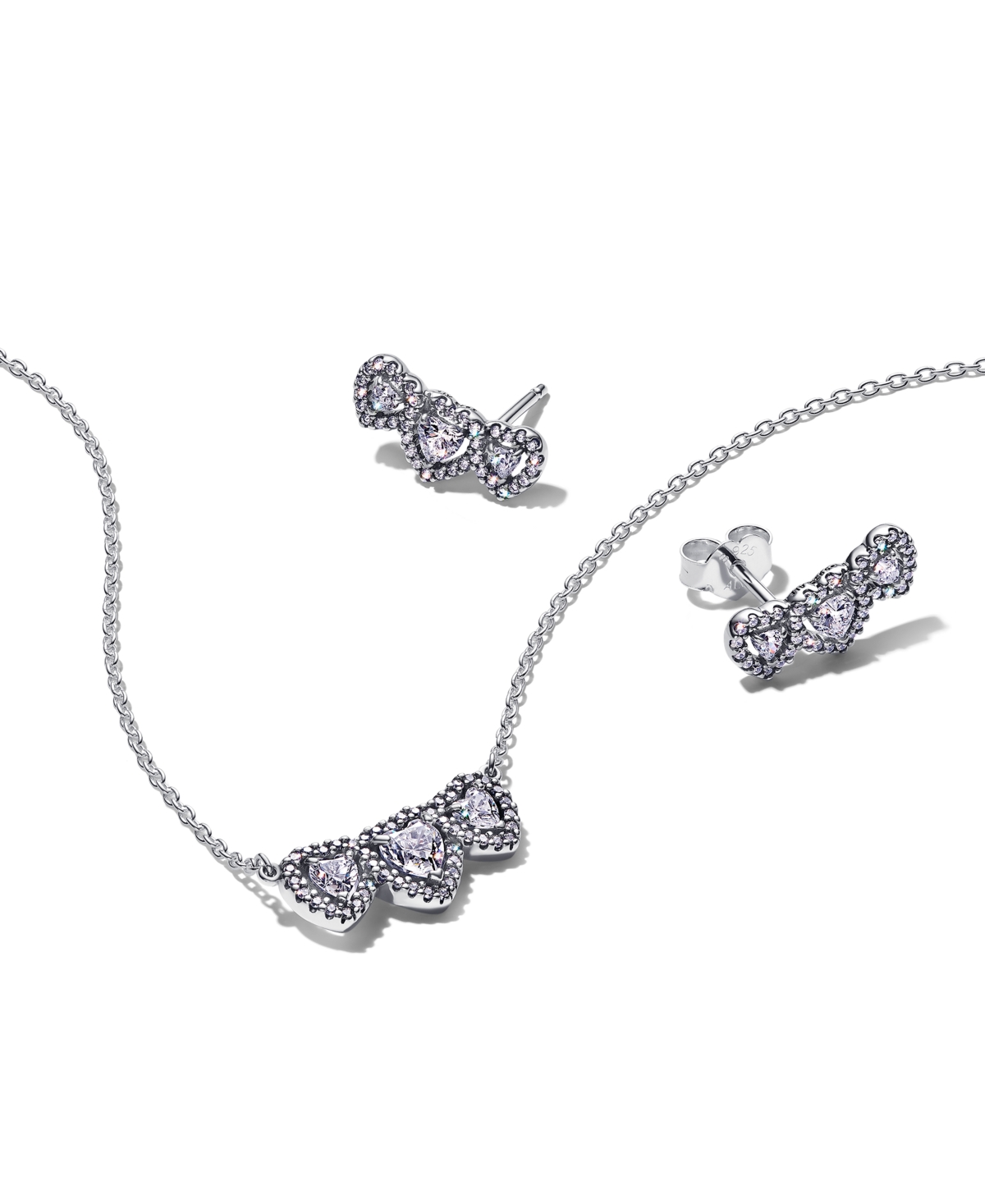 Click here for Pandora Halo Heart Trio Jewelry Gift Set - Silver prices