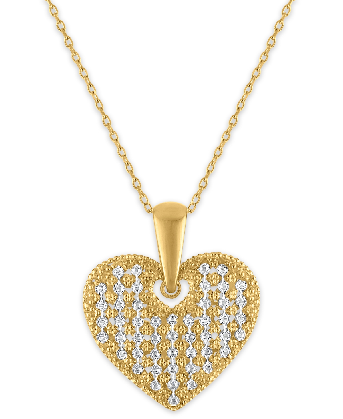 Click here for Macys Textured Heart Pendant Necklace in 10k Gold... prices