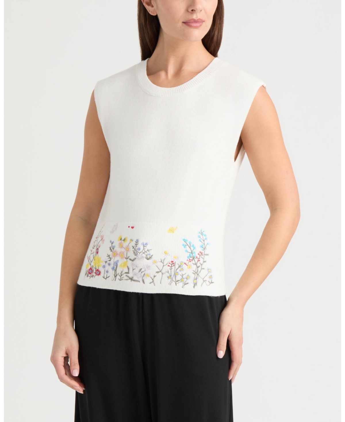 Click here for Ellen Tracy Womens Crewneck Sweater with Embroider... prices