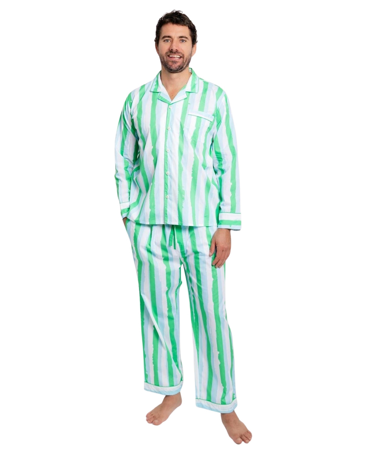 Click here for Sant and Abel Mens Hepburn Gingham Navy Long Pj Se... prices