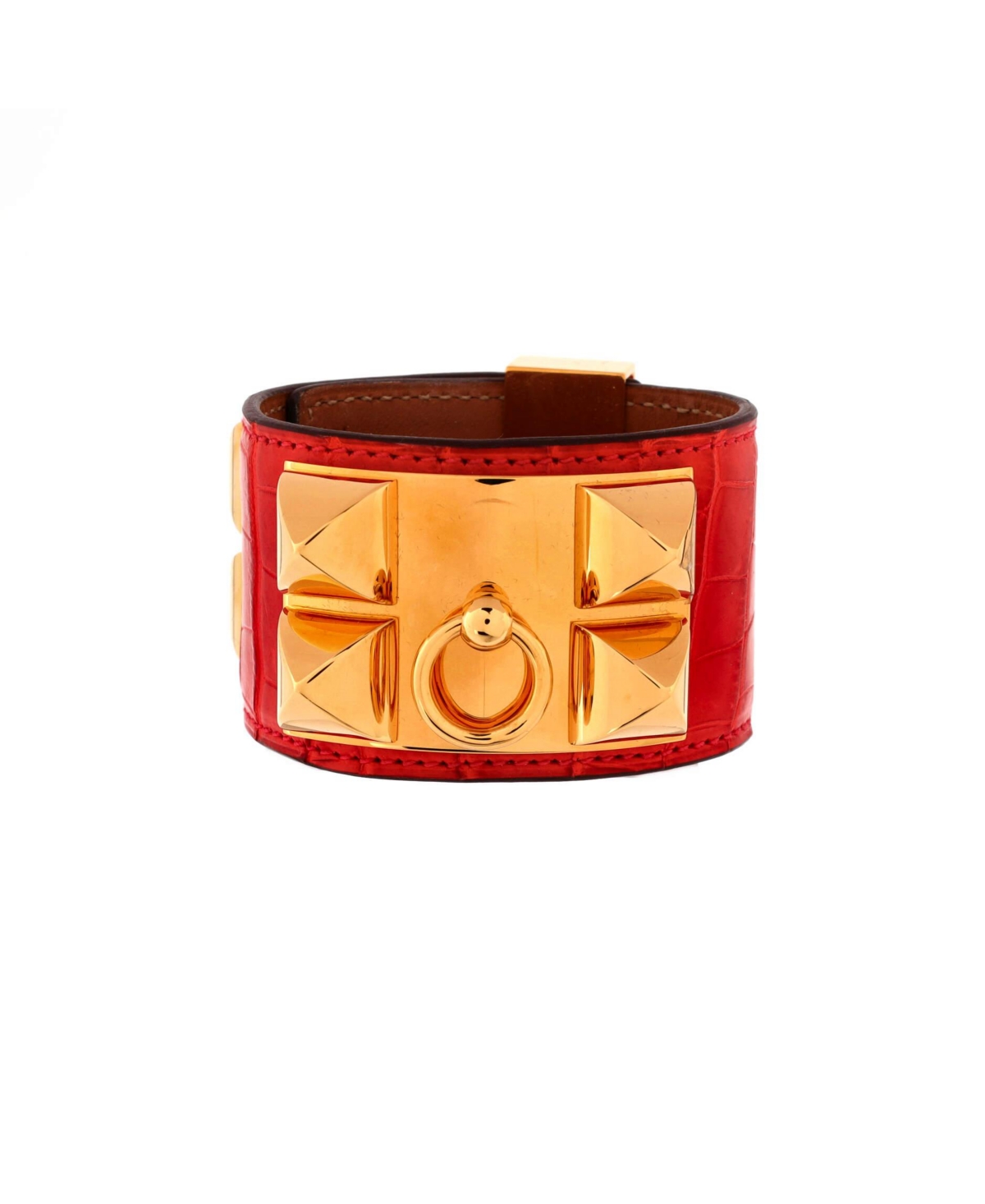 Click here for Pre-Owned HERMES Collier de Chien Bracelet - Allig... prices