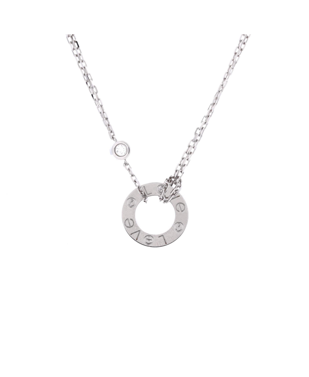 Click here for Pre-Owned Cartier 2 Diamonds Love Pendant Necklace... prices