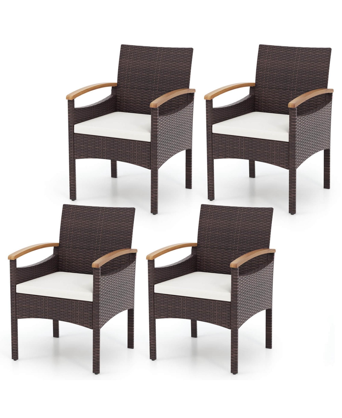 Click here for Gymax 4 Pcs Dining Chairs w/ Acacia Wood Armrest H... prices