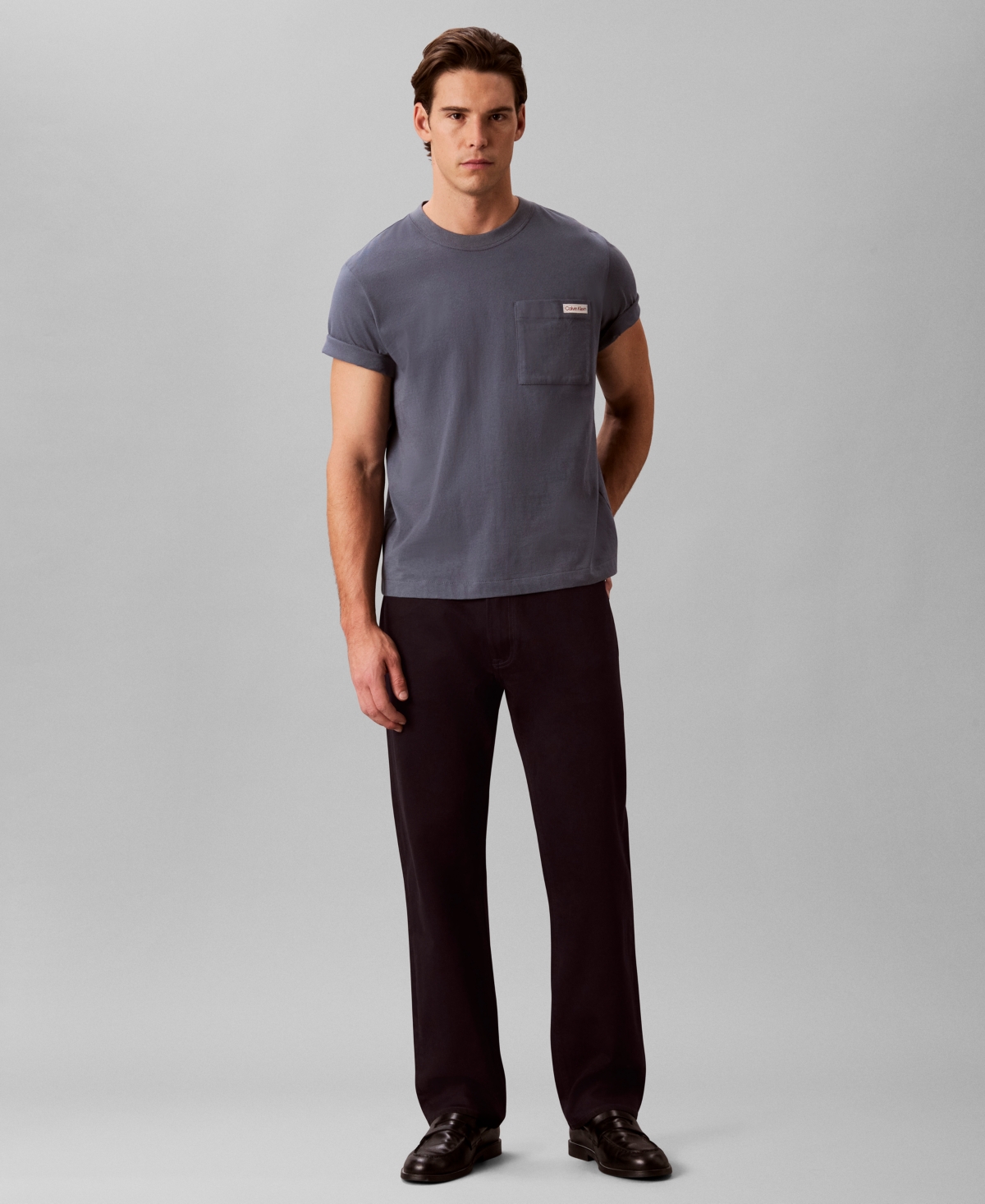 Calvin Klein Mens Straight-Fit Stretch Denim Jeans - CK Classic Black