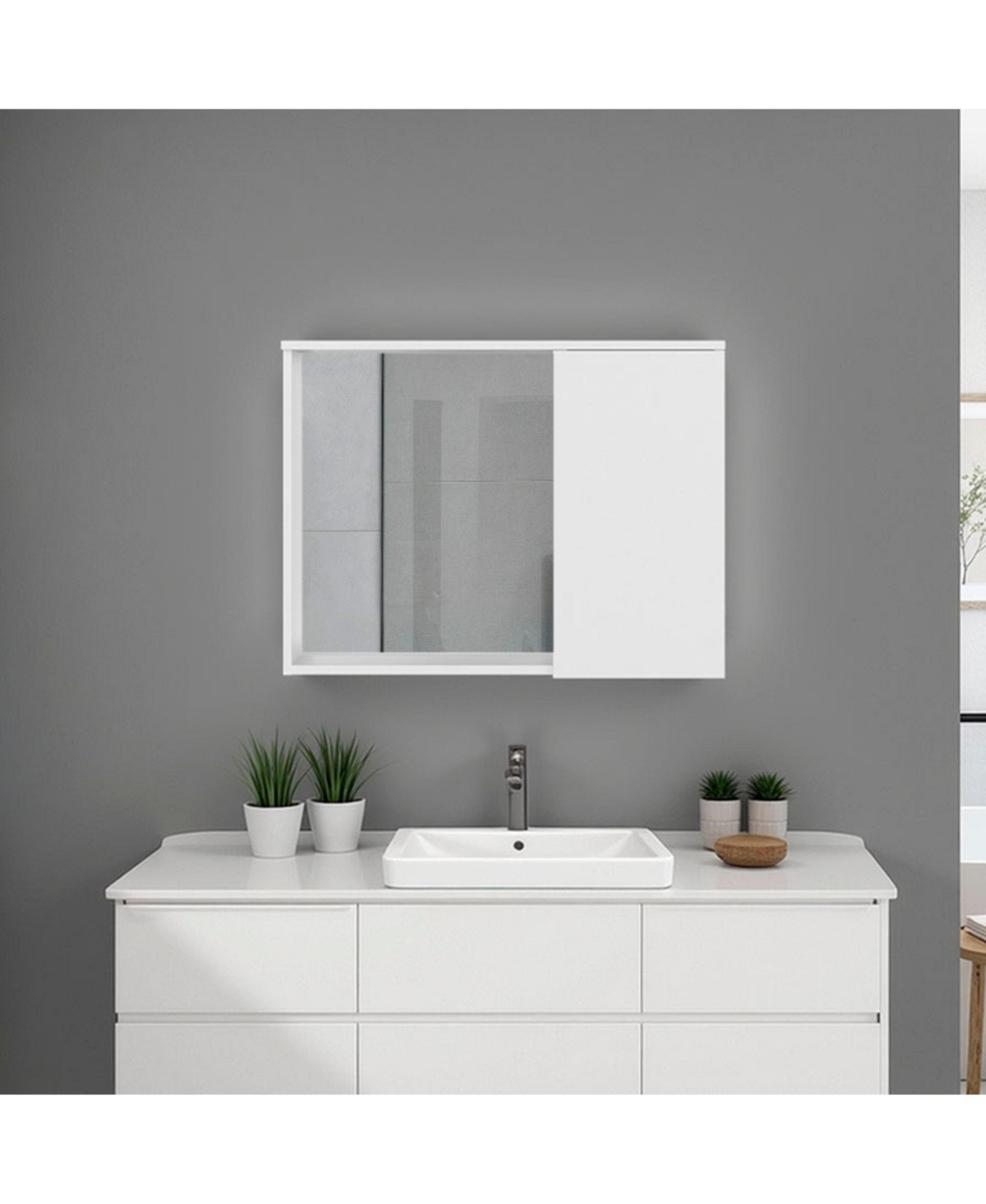 Click here for Fm Furniture Milan Wall Medicine Cabinet - White prices