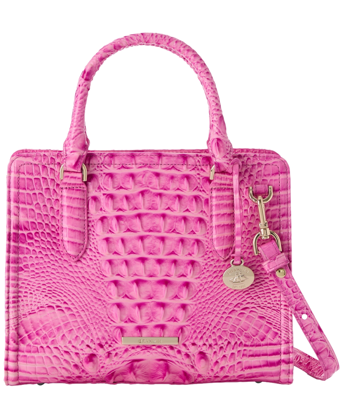 Click here for Brahmin Cami Small Leather Satchel Bag - Candy Pin... prices