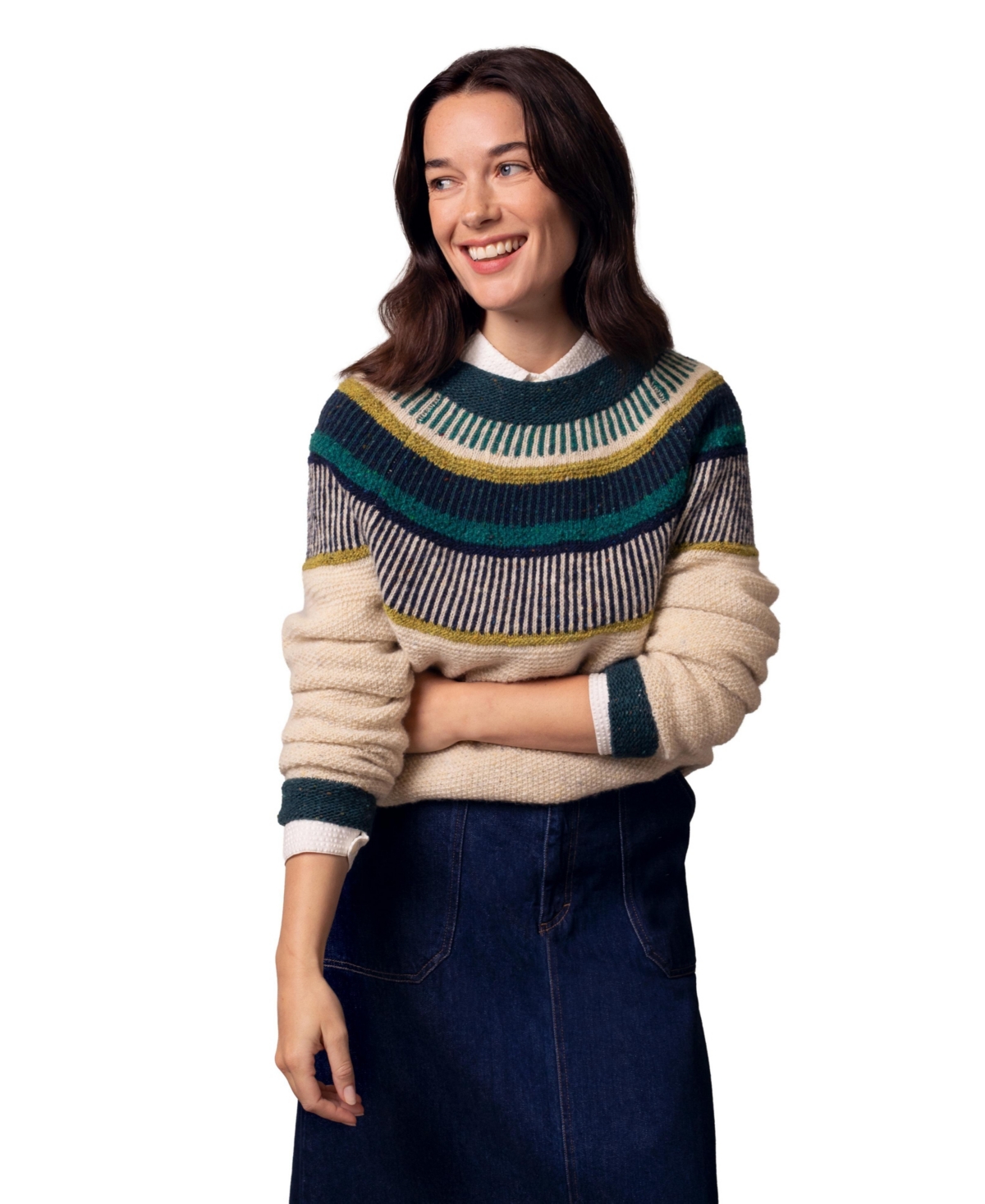 Click here for Celtic & Co. Womens Statement Donegal Sweater - Oa... prices