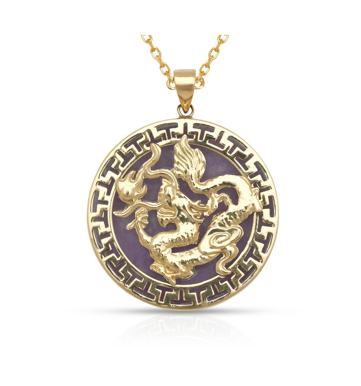 Click here for Curata Jewelry 14k Onyx Dyed Jade Dragon Greek Key... prices