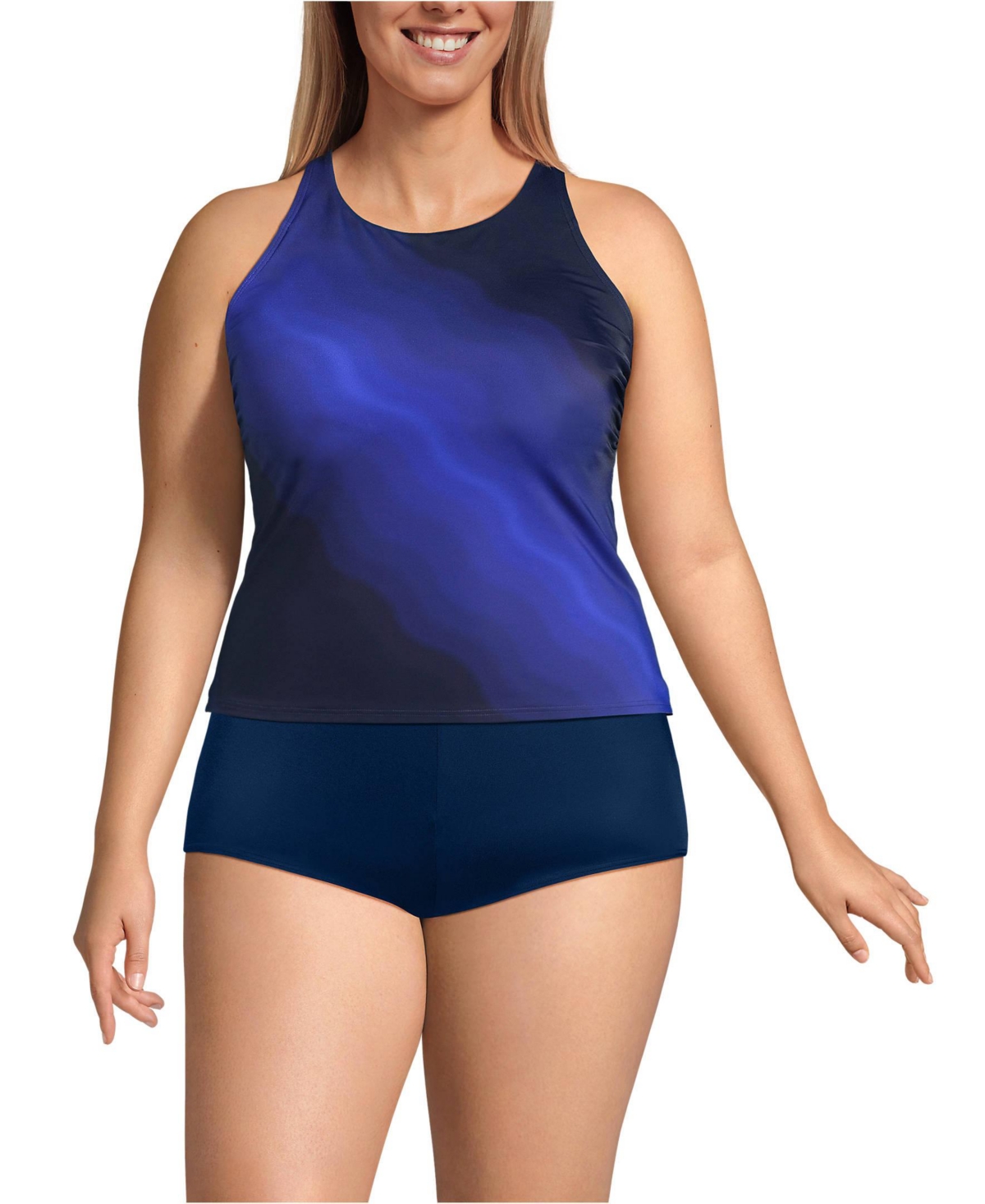 Click here for Lands End Plus Size Tugless High Neck Strappy Back... prices