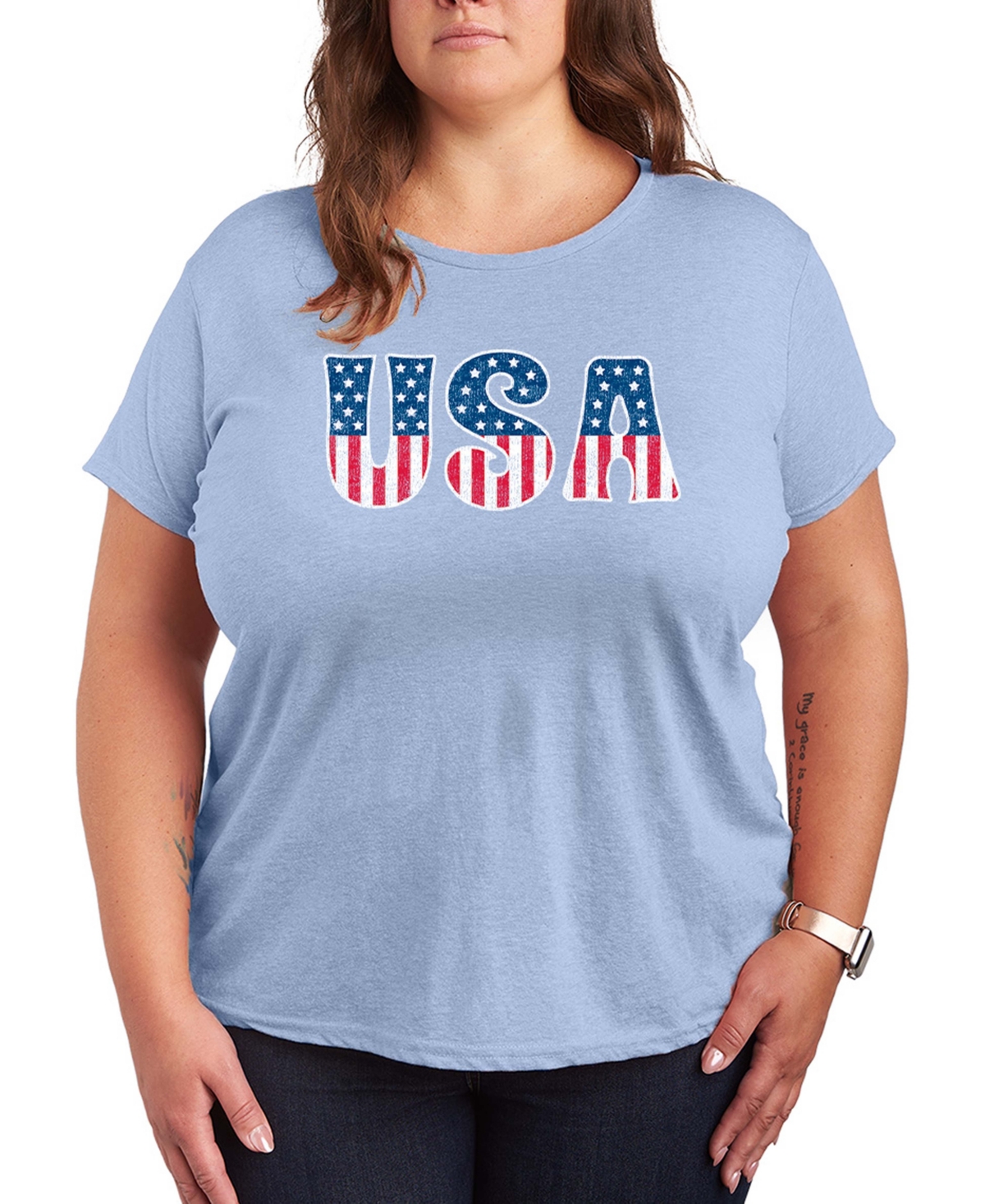 Click here for Hybrid Apparel Plus Size Instant Message Usa Flag... prices