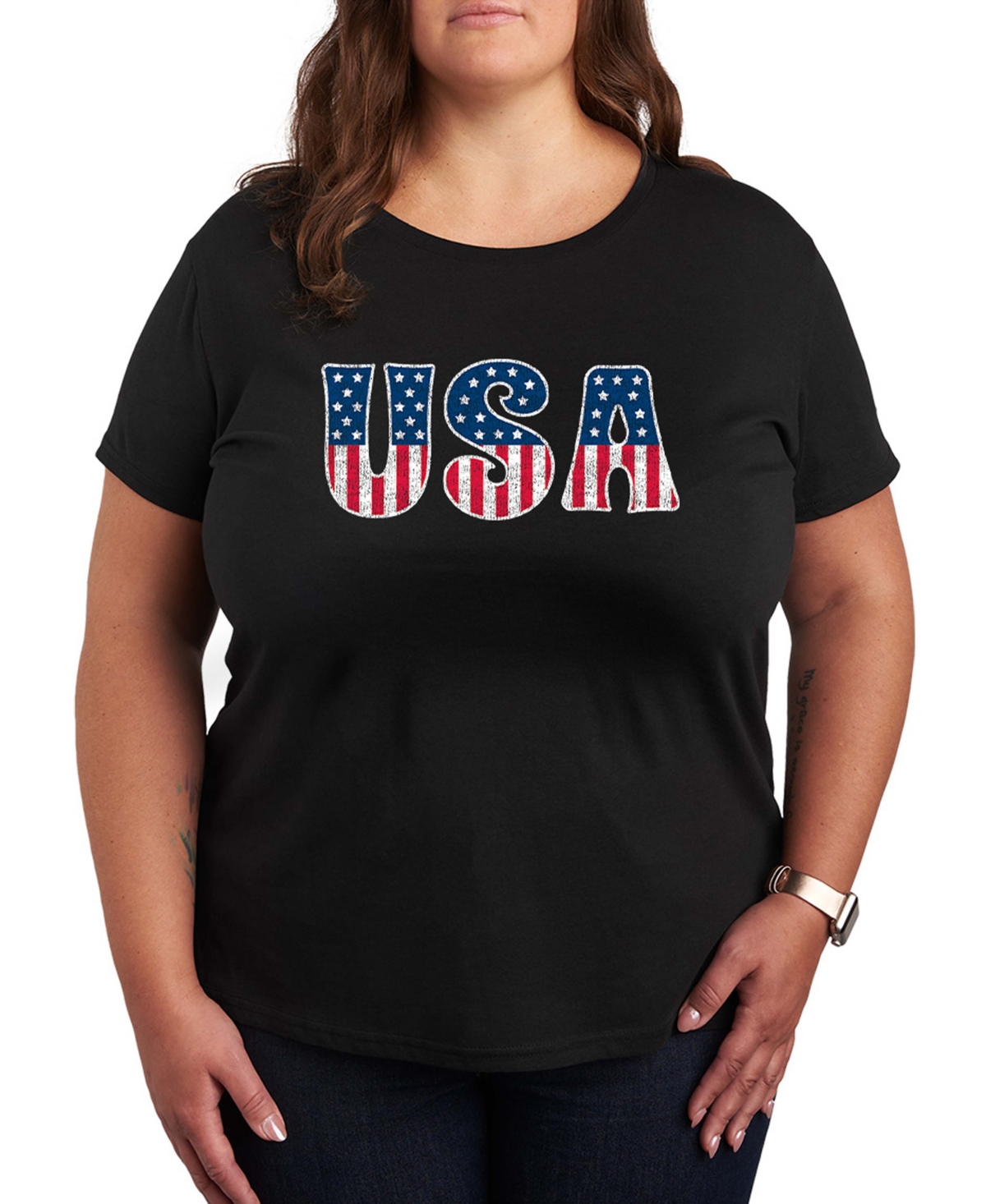 Click here for Hybrid Apparel Plus Size Instant Message Usa Flag... prices