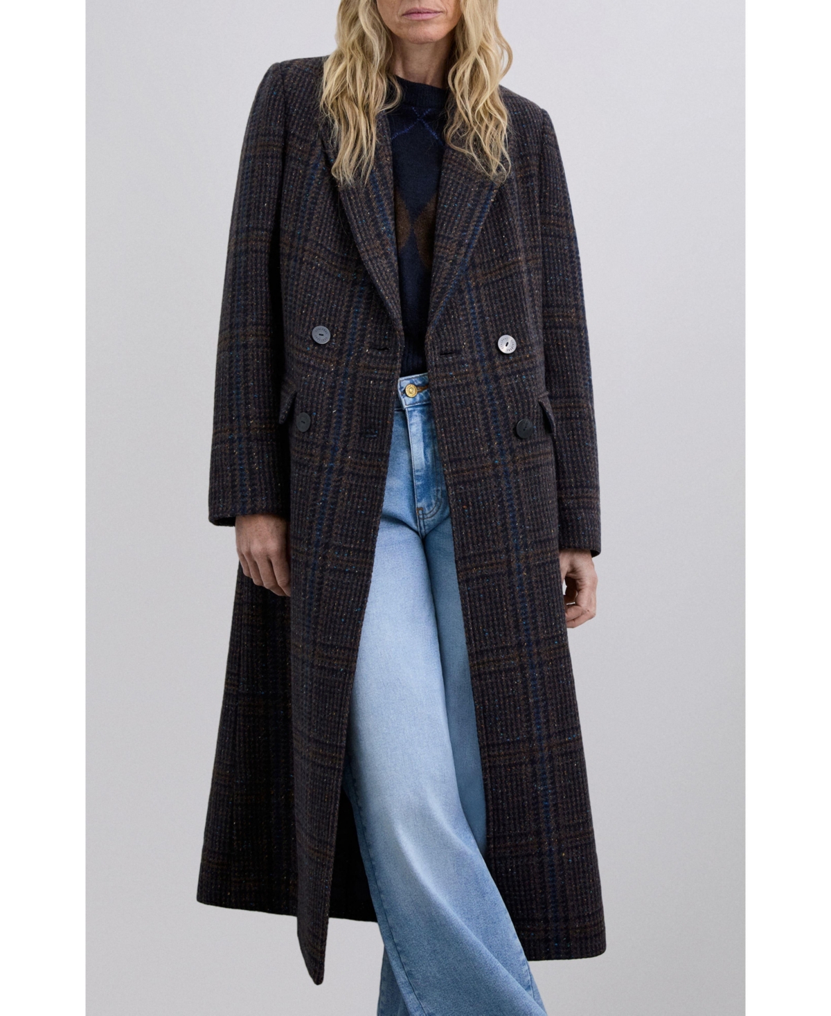Click here for Scalpers Womens check Coat - Navycheck prices