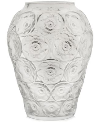 Lalique Clear Anemone Medium Vase - Macy's