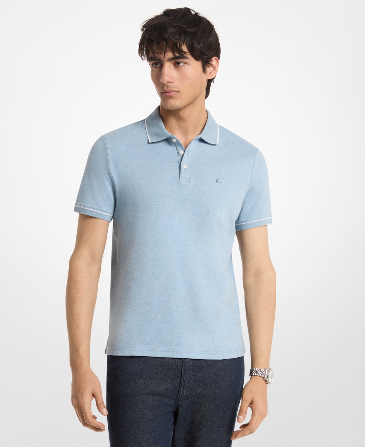 Click here for Michael Kors Mens Button-Front Polo Shirt - Blue H... prices