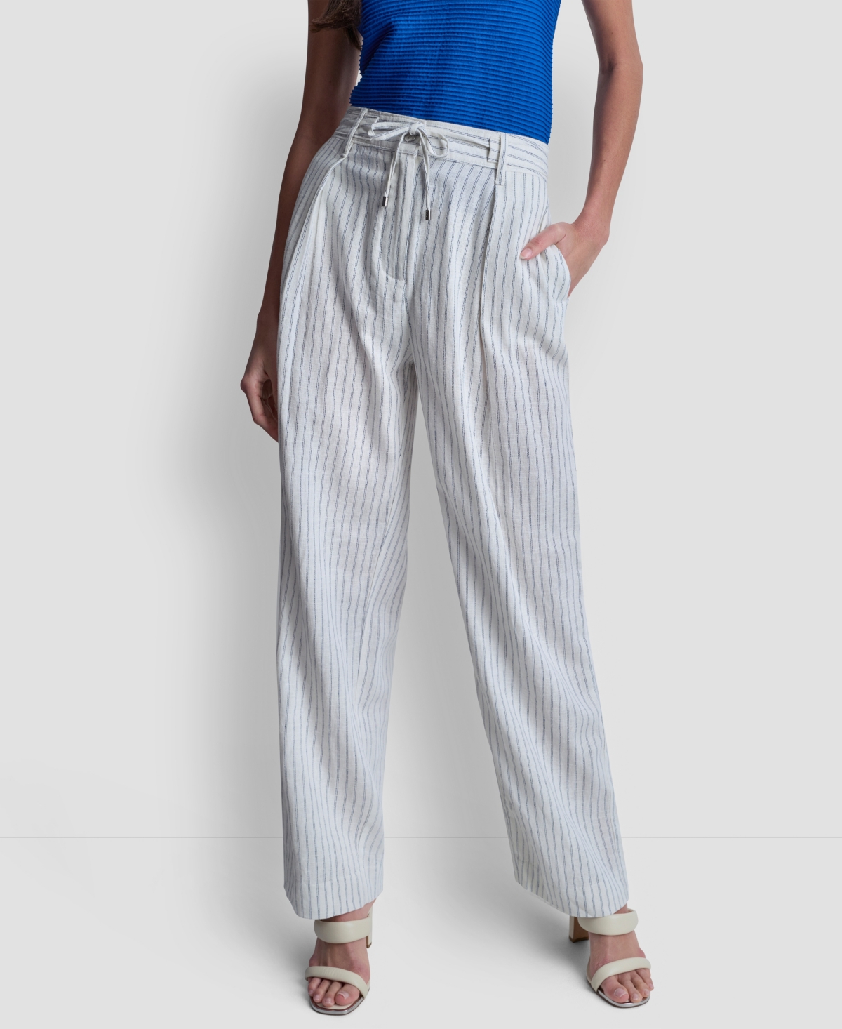 Click here for Dkny Womens Striped Wide-Leg Pants - Ivory/admiral prices