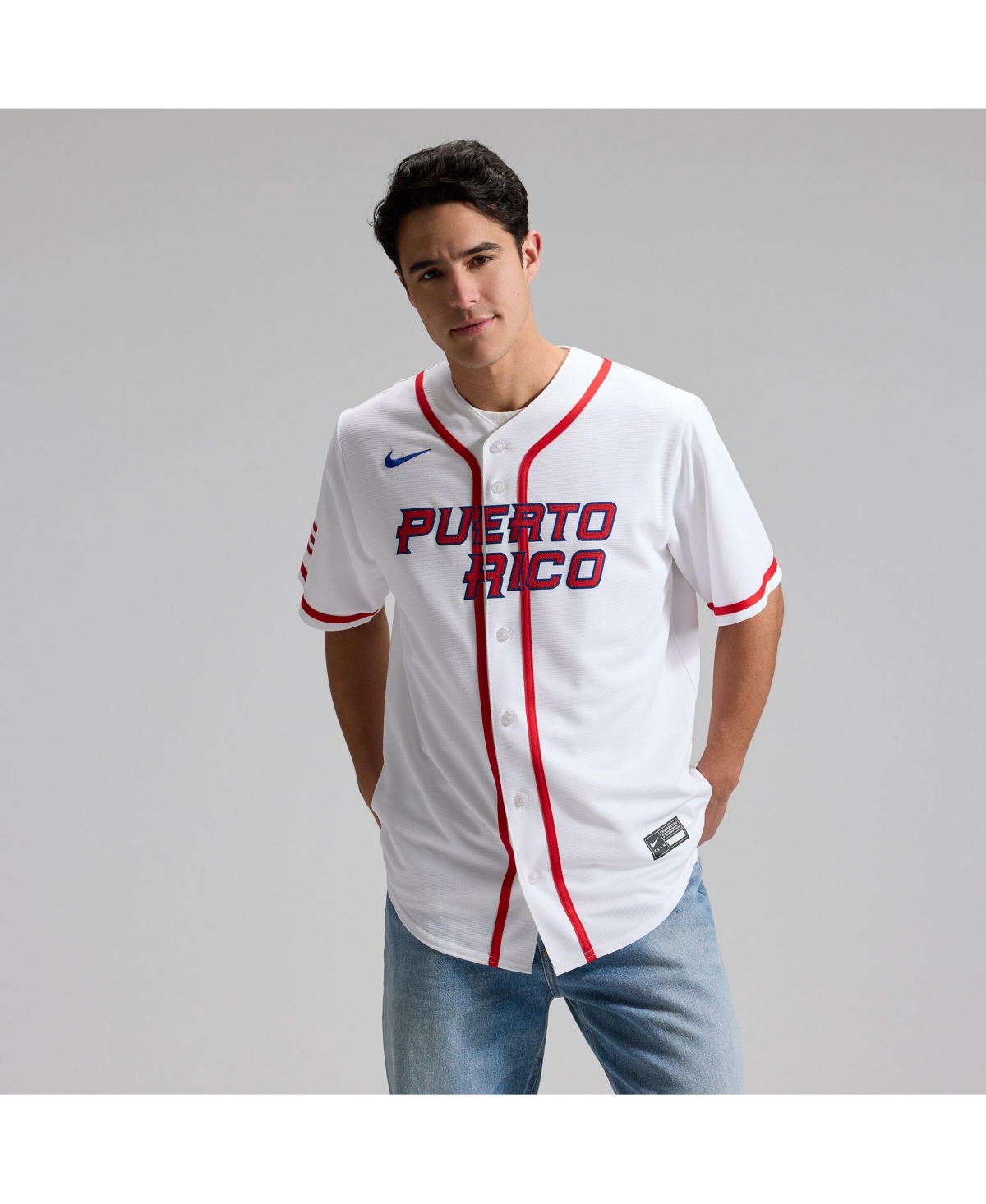 Click here for Nike Mens White Puerto Rico Baseball 2026 World Ba... prices