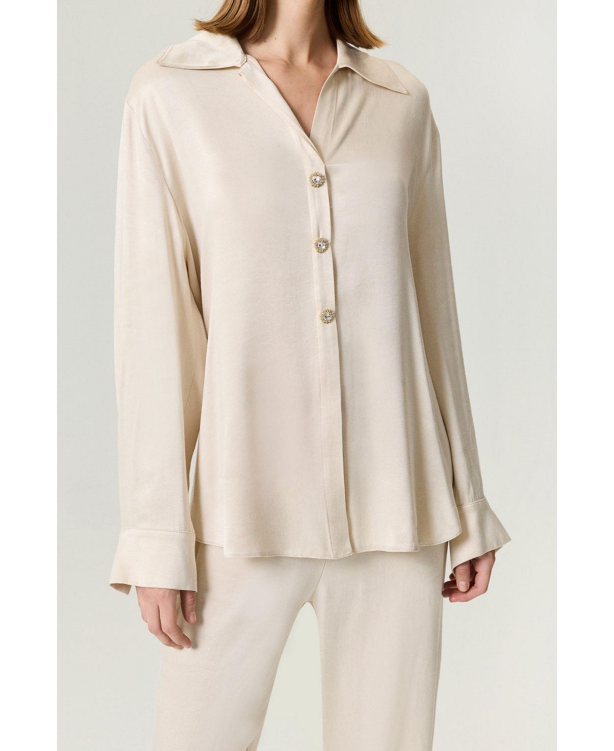 Click here for Nocturne Womens Belted Shirt with Statement Button... prices
