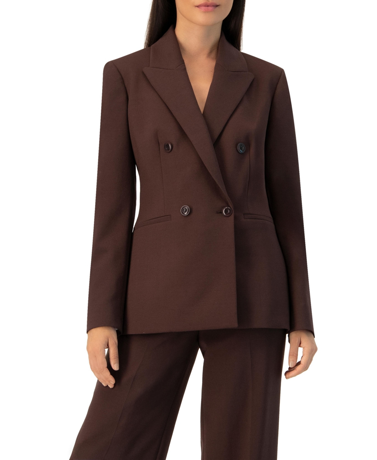 Click here for Ivonne Womens Tailored Double Breasted Blazer - Br... prices