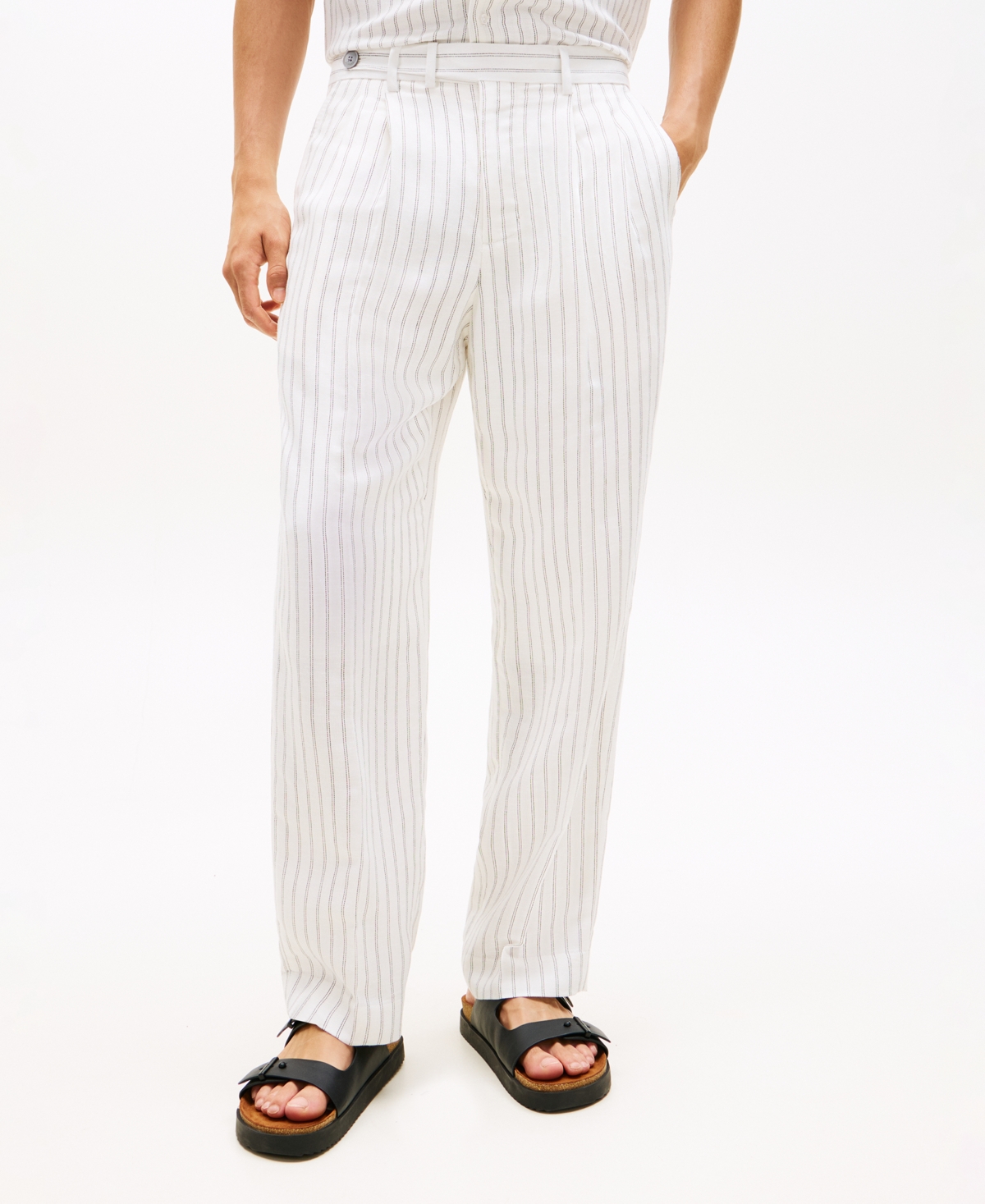 Click here for Tommy Hilfiger Mens Stripe Regular-Fit Pants - Whi... prices