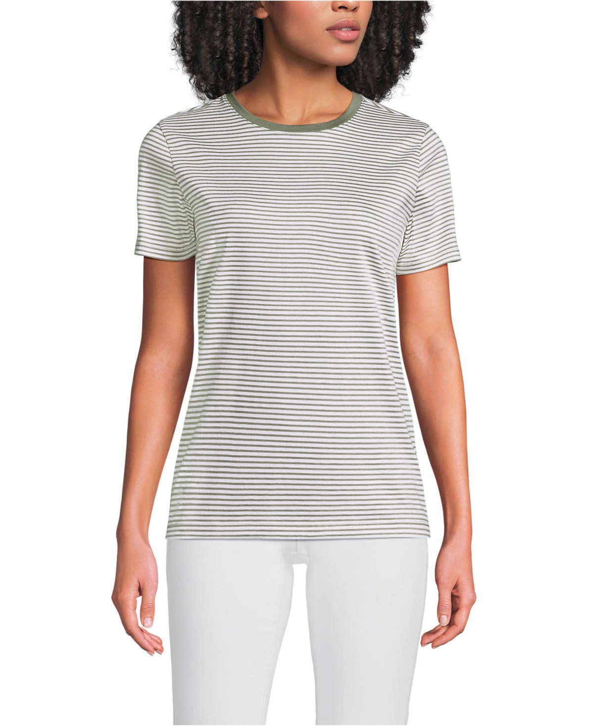 Click here for Lands End Womens Relaxed Supima Cotton Crew Neck T... prices