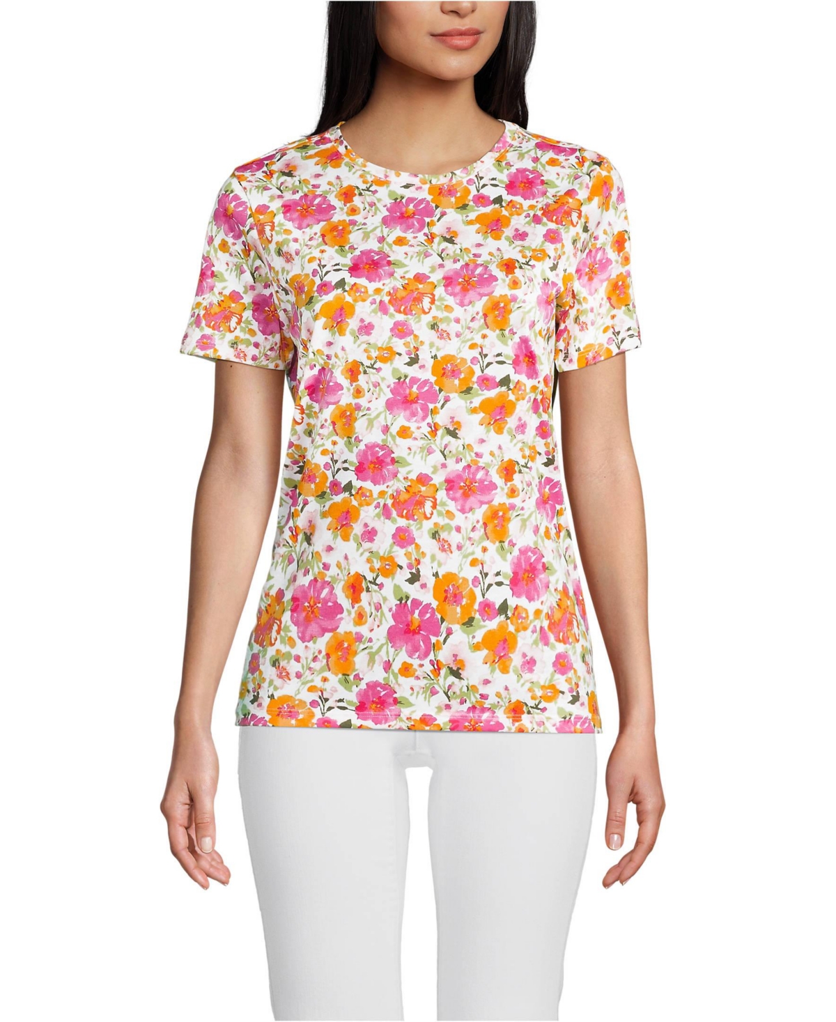 Click here for Lands End Womens Relaxed Supima Cotton Crew Neck T... prices