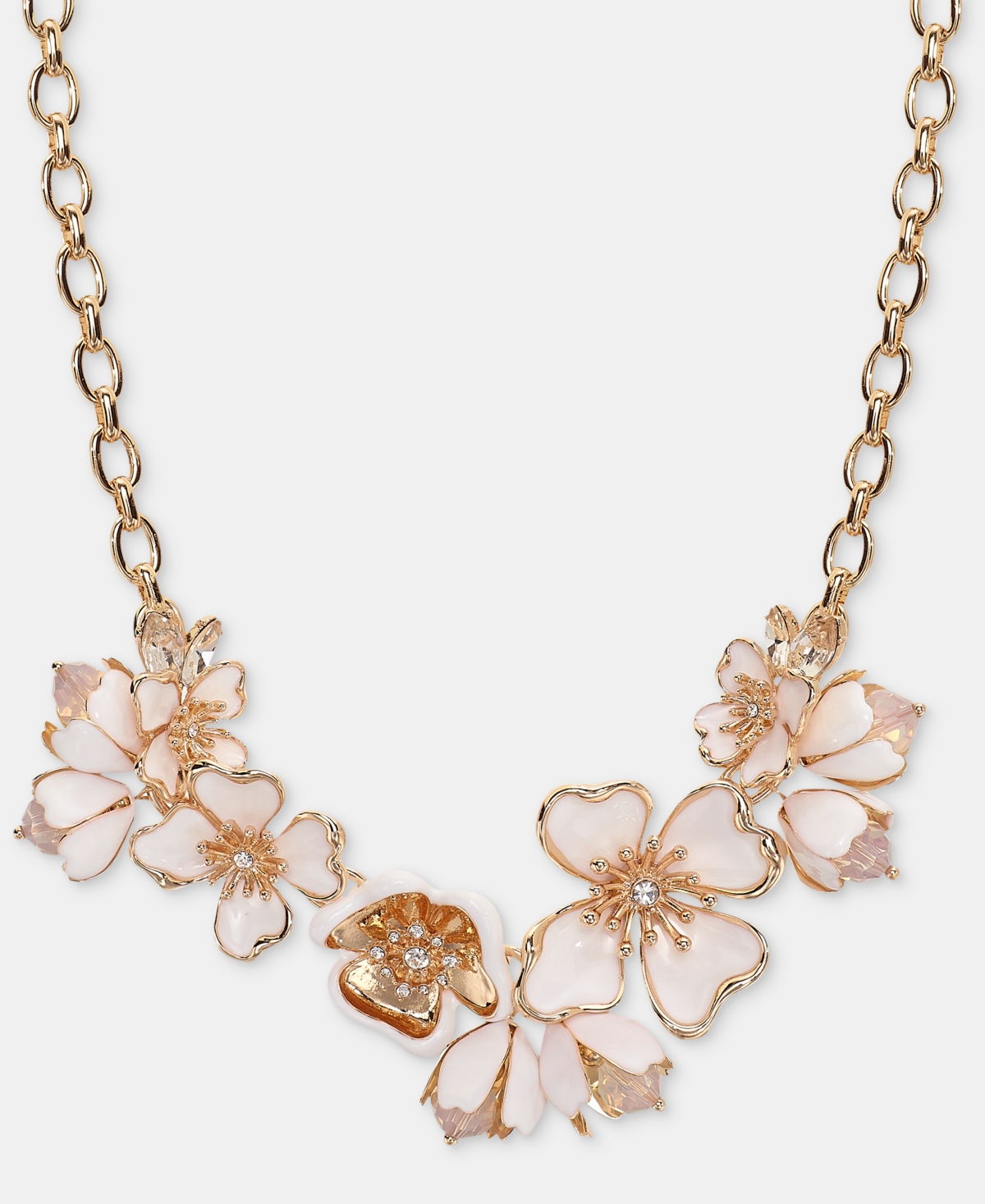Click here for Anne Klein Textured Flower Statement Necklace  16... prices