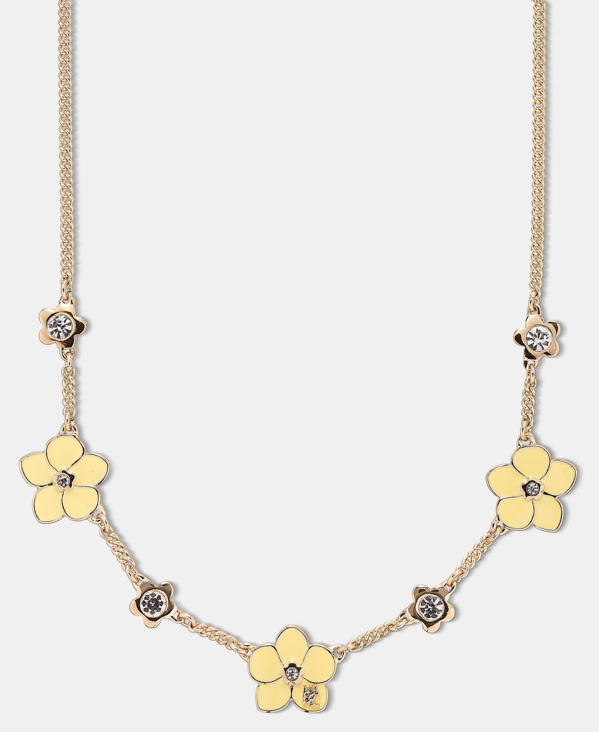 Click here for Karl Lagerfeld Paris Gold-Tone Yellow Flower Front... prices
