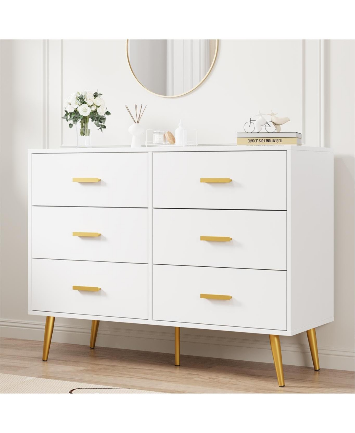 Click here for gaomon Modern 6-Drawer Dresser with Metal Handles... prices