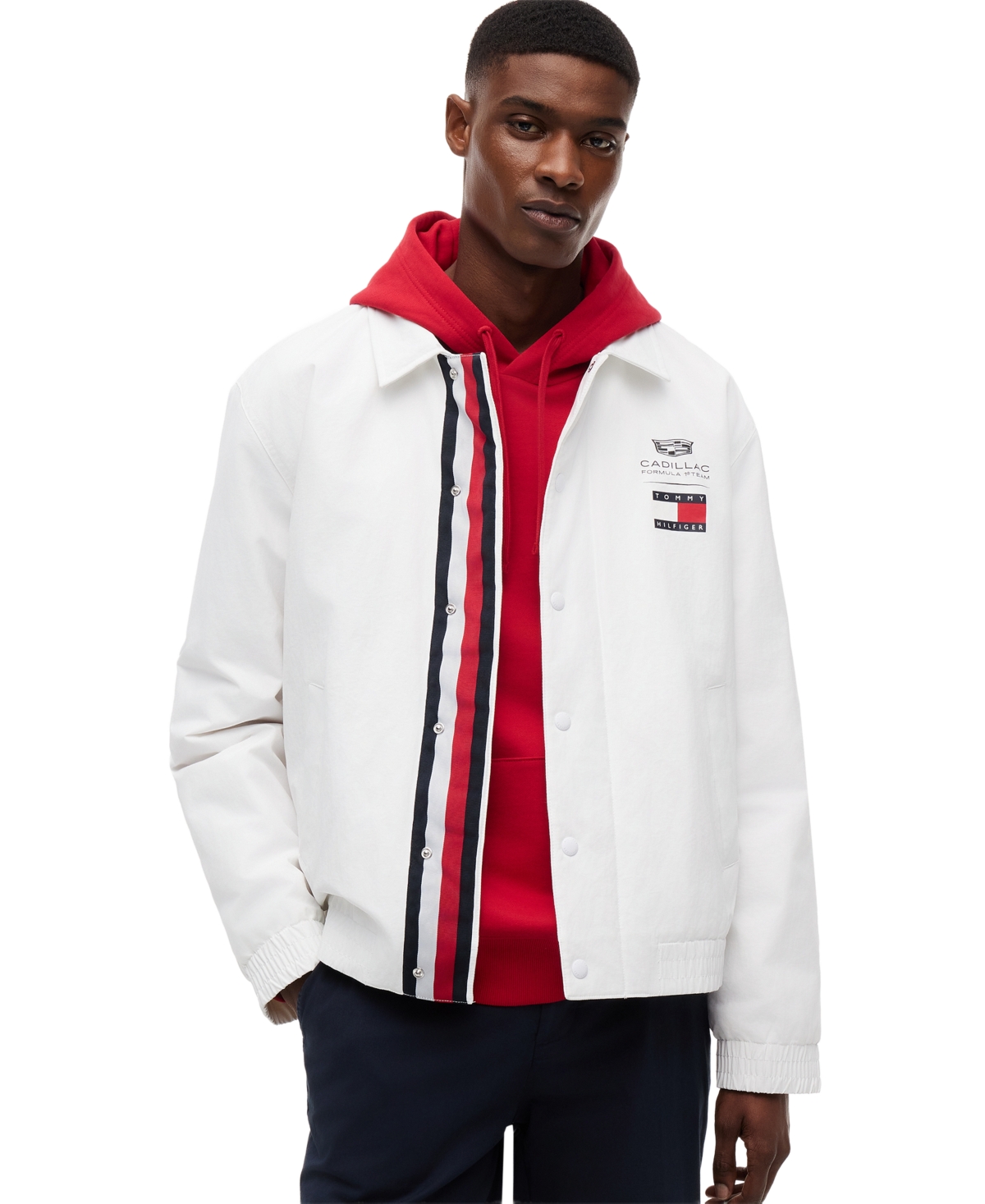 Click here for Tommy Hilfiger Mens Chevron Coach Jacket - White prices
