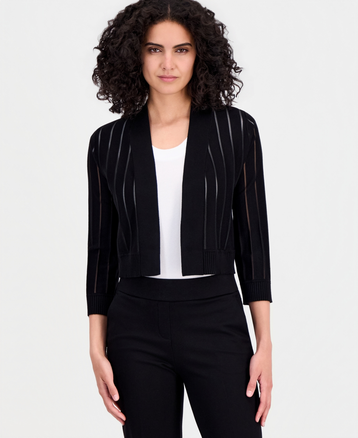 Click here for Anne Klein Petite Open-Front Cardigan Sweater - An... prices