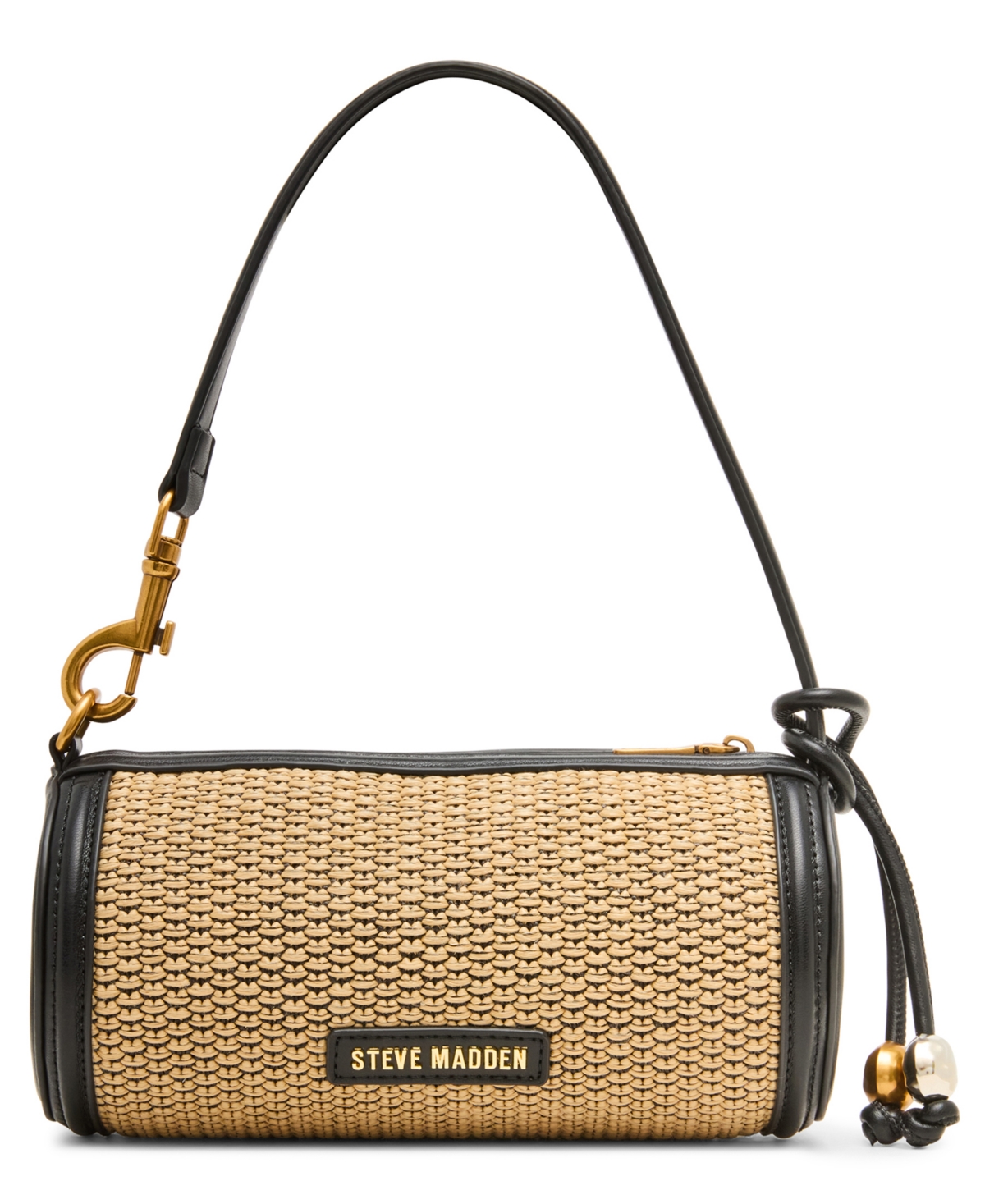 Click here for Steve Madden Bpriya-s Raffia Barrel Bag - Black/bl... prices