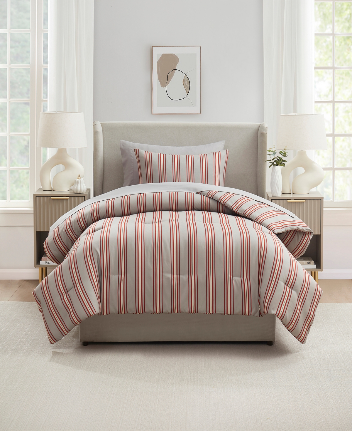 Click here for Nestl Luxury Soft Modern Striped Design 5-Pc. Comf... prices