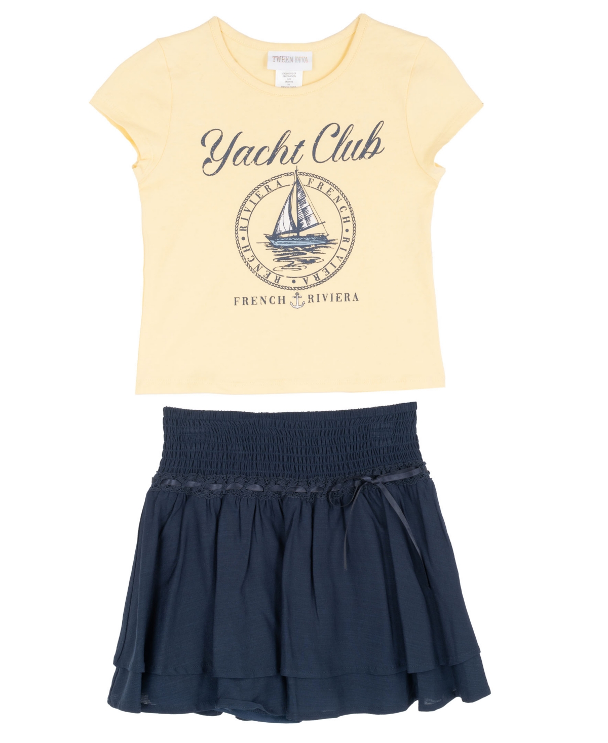 Click here for Tween Diva Girls 7-16 Graphic T-Shirt and Woven Sk... prices