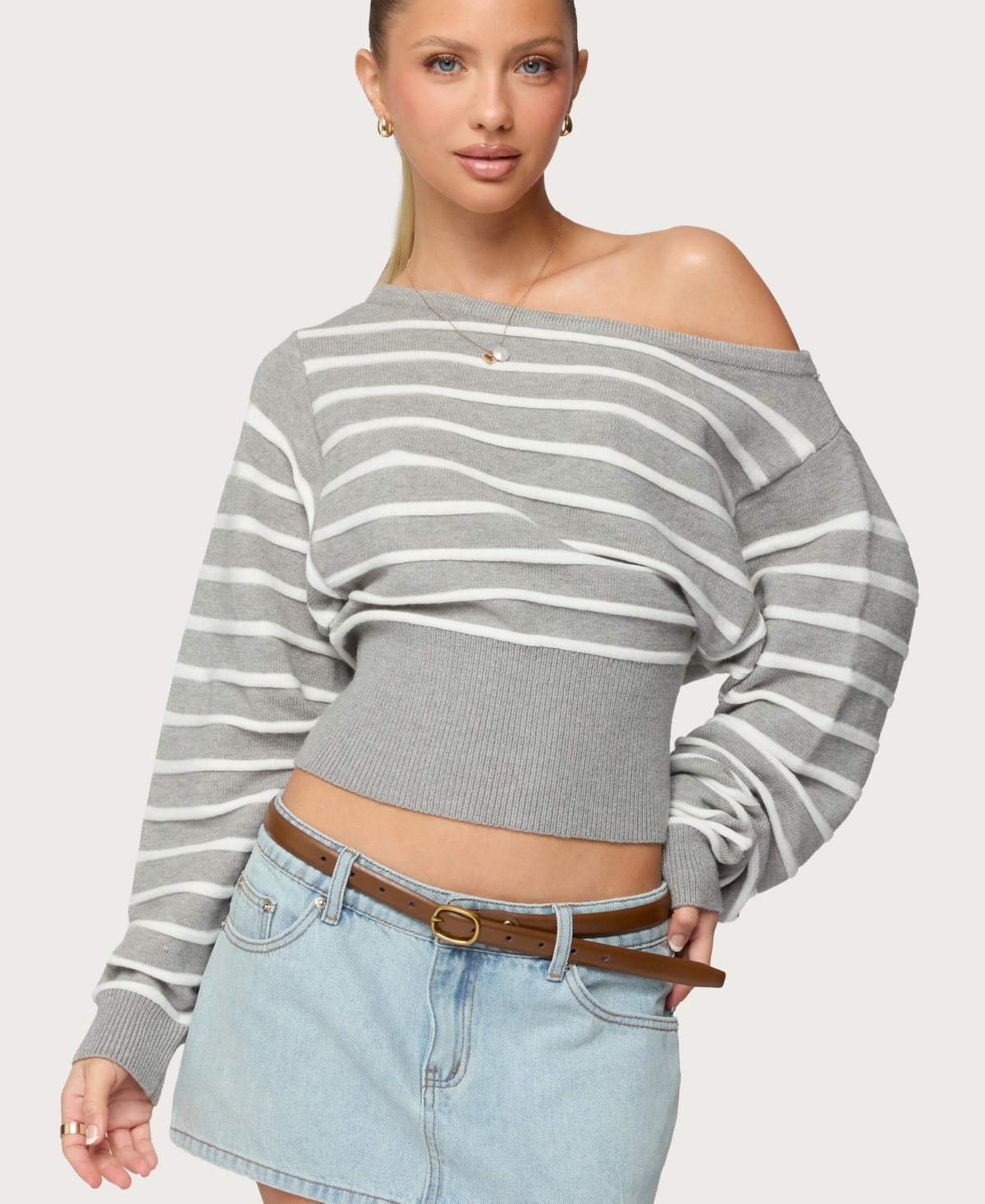 Click here for Edikted Womens Mika Off Shoulder Oversized Sweater... prices