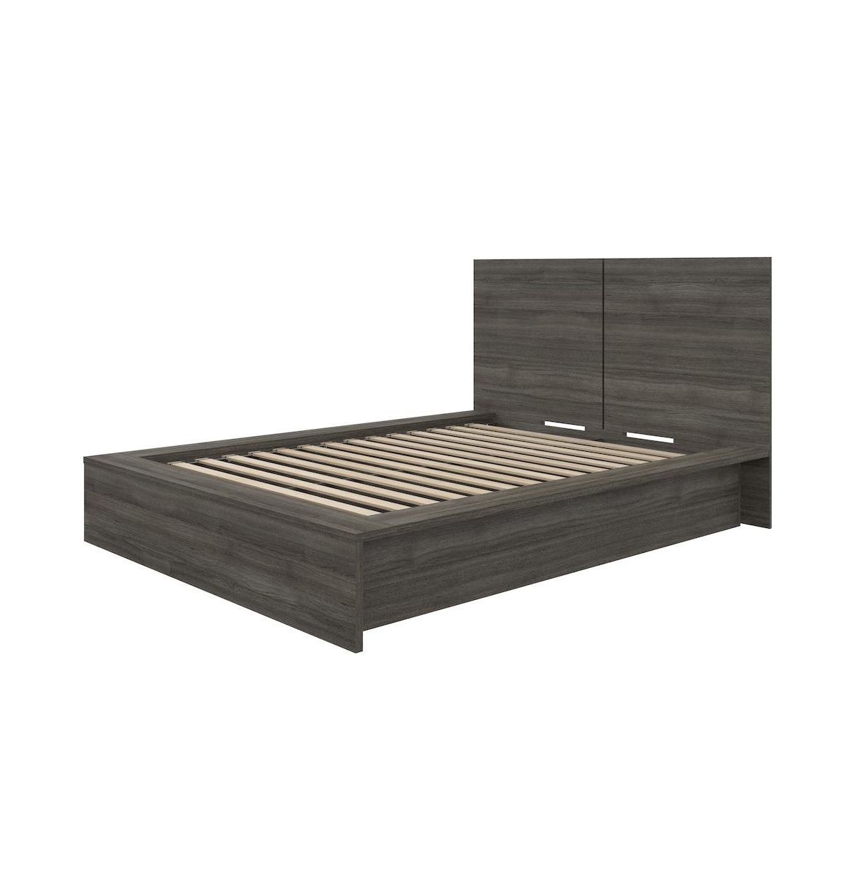 Click here for Nexera James Platform Bed with Headboard - Grey oa... prices