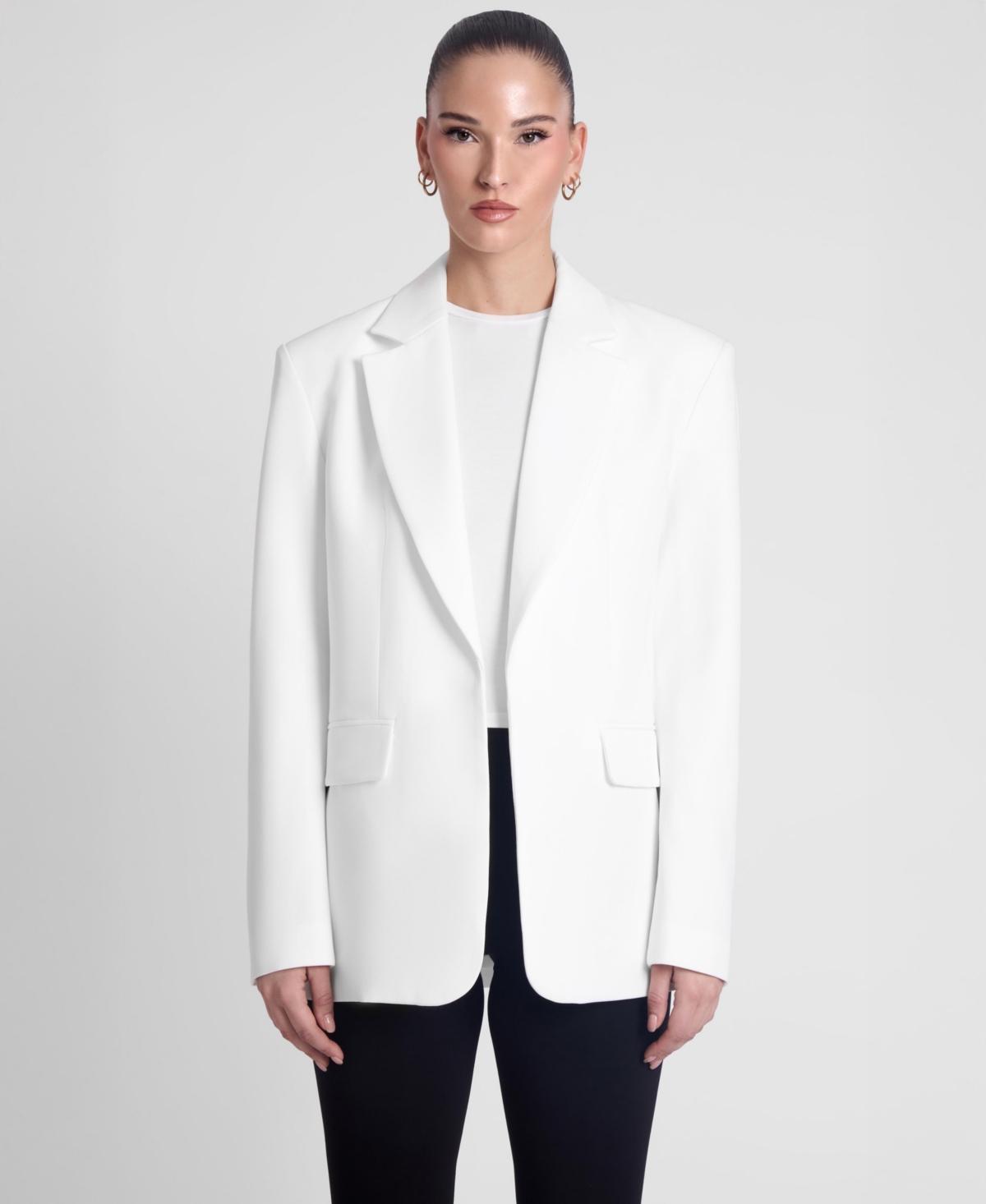 Click here for Leau Womens Classic Column Oversized Blazer - Whit... prices