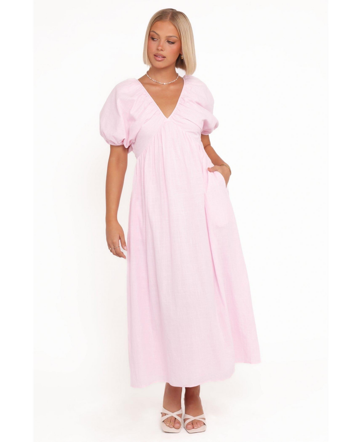 Click here for Petal and Pup Womens Sullivan Puff Sleeve Maxi Dre... prices