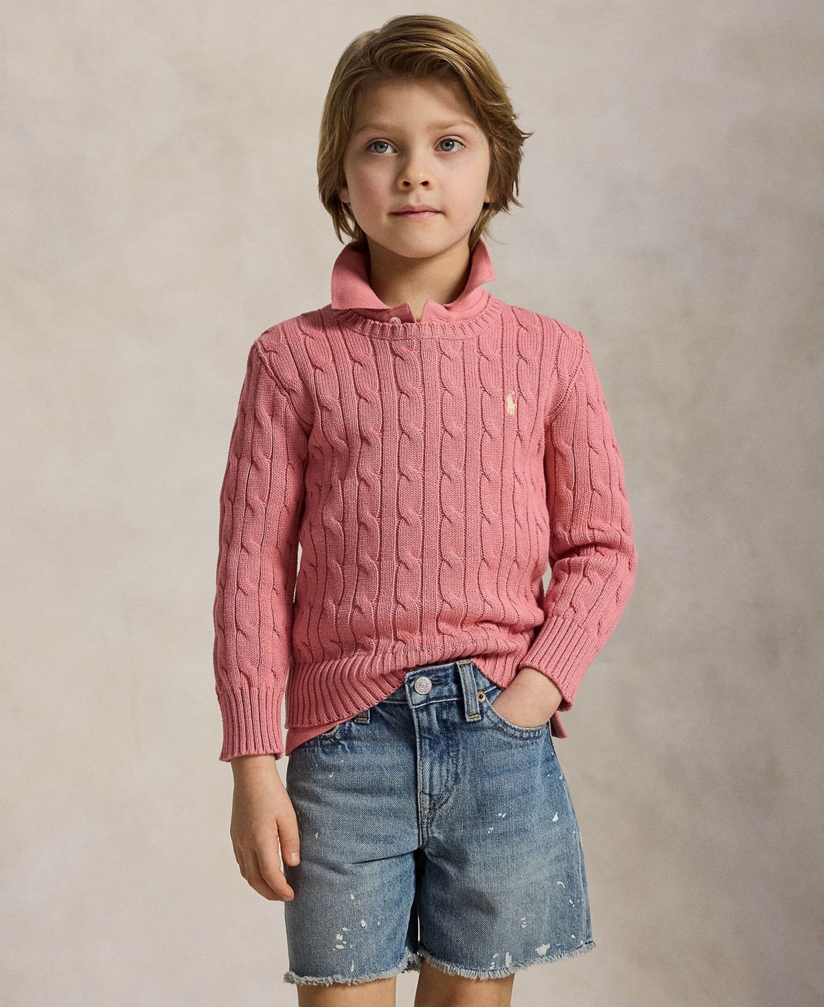 Click here for Polo Ralph Lauren Boys 2-7 Crewneck Cable-Knit Swe... prices